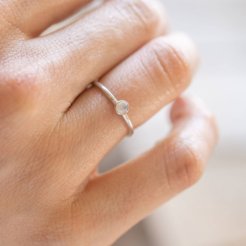 Moonstone Stacking Ring in Silver