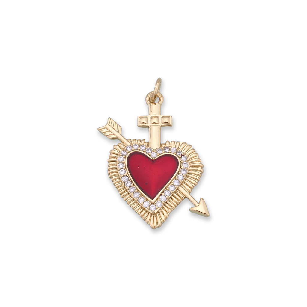 Red Arrow Sacred Heart Charm