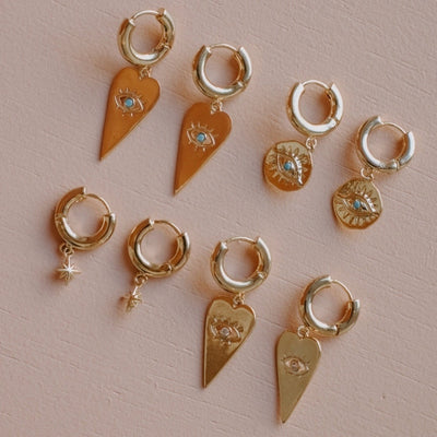 Small Charm Hoop Earrings